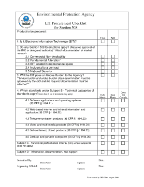 Fillable Online epa Environmental Protection Agency EIT Procurement ...