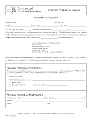 Fillable Online doccs ny POSITIVE TB TEST FOLLOW-UP - doccs ny Fax ...
