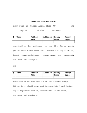 Fillable Online DEED OF CANCELLATION Fax Email Print - pdfFiller