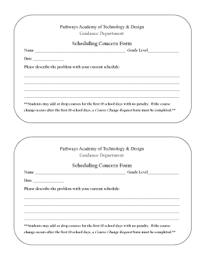 Fillable Online Scheduling Concern Form Fax Email Print - pdfFiller