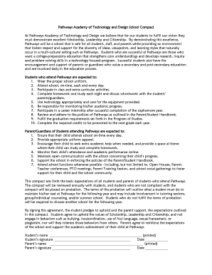 Fillable Online Pathways Academy of Technology and Design School Compact At ... Fax Email Print ...