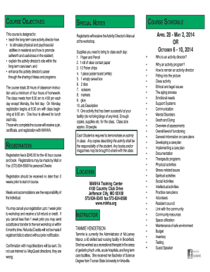 Fillable Online health mo Activity Director Activity Director - health ...