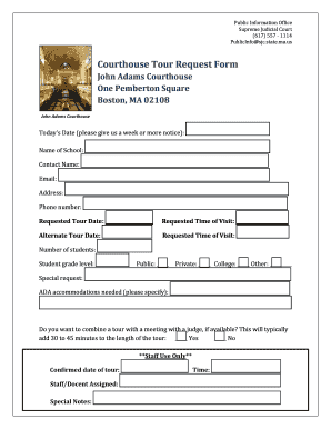 Fillable Online Courthouse Tour Request Form Fax Email Print - pdfFiller