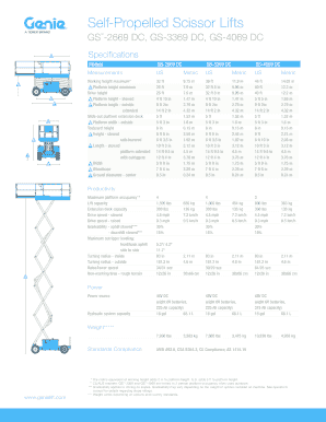 Fillable Online Genie GS-2669 DC Scissor Lift Fax Email Print - pdfFiller