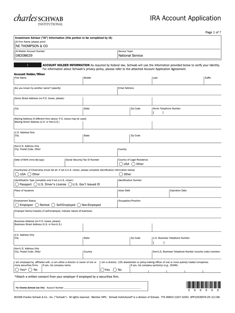 Fillable Online BIRAb Account Application - NE Thompson amp Co Fax ...