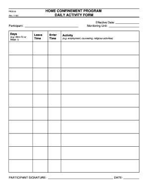 Fillable Online ohnd uscourts LMP Daily Activity Form Fax Email Print ...