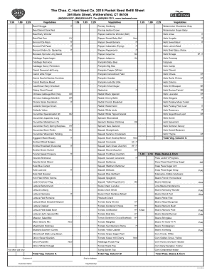 Fillable Online The Chas C Hart Seed Co 2015 Packet Seed Refill Sheet ...