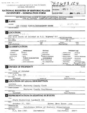 Fillable Online '9/77 ' U NITHD STATUS DEPARTMENT OF THE INTERIOR ...