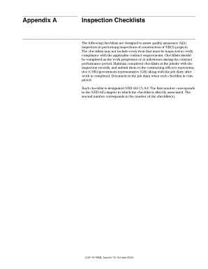 Fillable Online Appendix A Inspection Checklists - USDA Fax Email Print ...