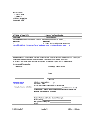 Fillable Online rentonwa Deed of dedication form virus free - rentonwa ...