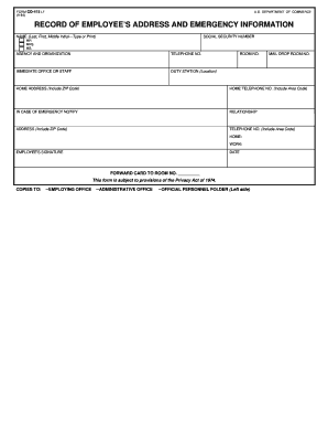 Fillable Online ocio os doc Record of Employees Address and Emergency ...