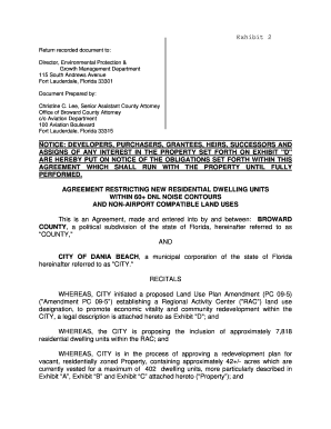 Fillable Online Final Dania RAC Agreement re Noise contour 6-28-10doc ...