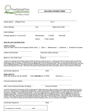 Fillable Online BILLING CHANGE FORM - Amazon Web Services Fax Email ...