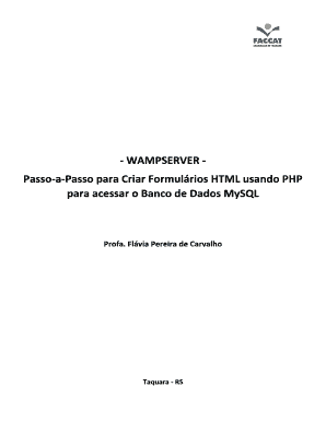 Fillable Online - WAMPSERVER Passo-a-Passo para Criar Formulrios HTML ...