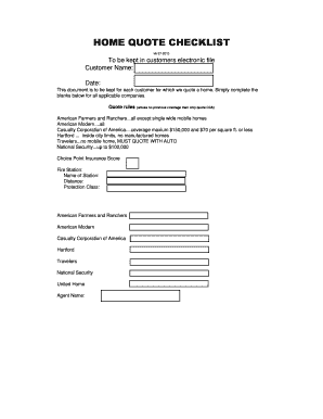 Fillable Online HOME QUOTE CHECKLIST - bcelestelooneyinsurancebbcomb ...