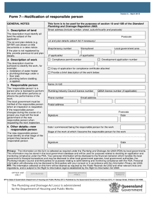 Fillable Online Form 7 Notification of responsible person - ipiqorgau ...