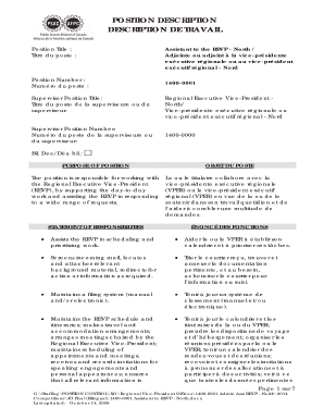 Fillable Online syndicatafpc POSITION DESCRIPTION DESCRIPTION DE ...