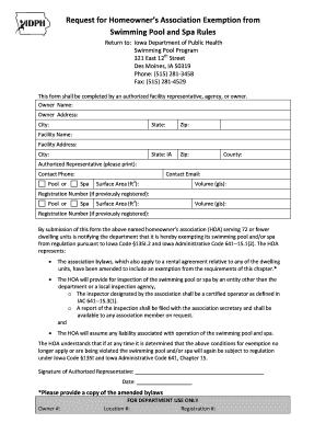 Fillable Online Request for Homeowners Association Exemption from ...