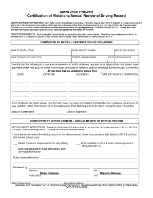 Fillable Online Certification of Violations - USA Drivers Fax Email ...