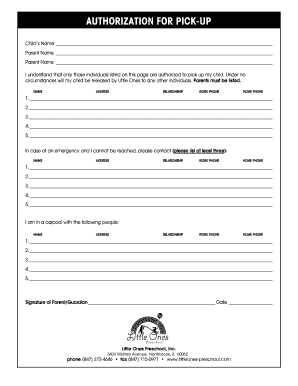 Fillable Online LONS Authorization pick up form new logoeps Fax Email Print - pdfFiller