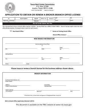Fillable Online BOA-2 Branch Office Application Revised 52013 Fax Email ...
