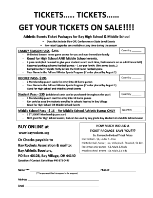 Fillable Online TICKETS GET YOUR TICKETS ON SALE Fax Email Print ...