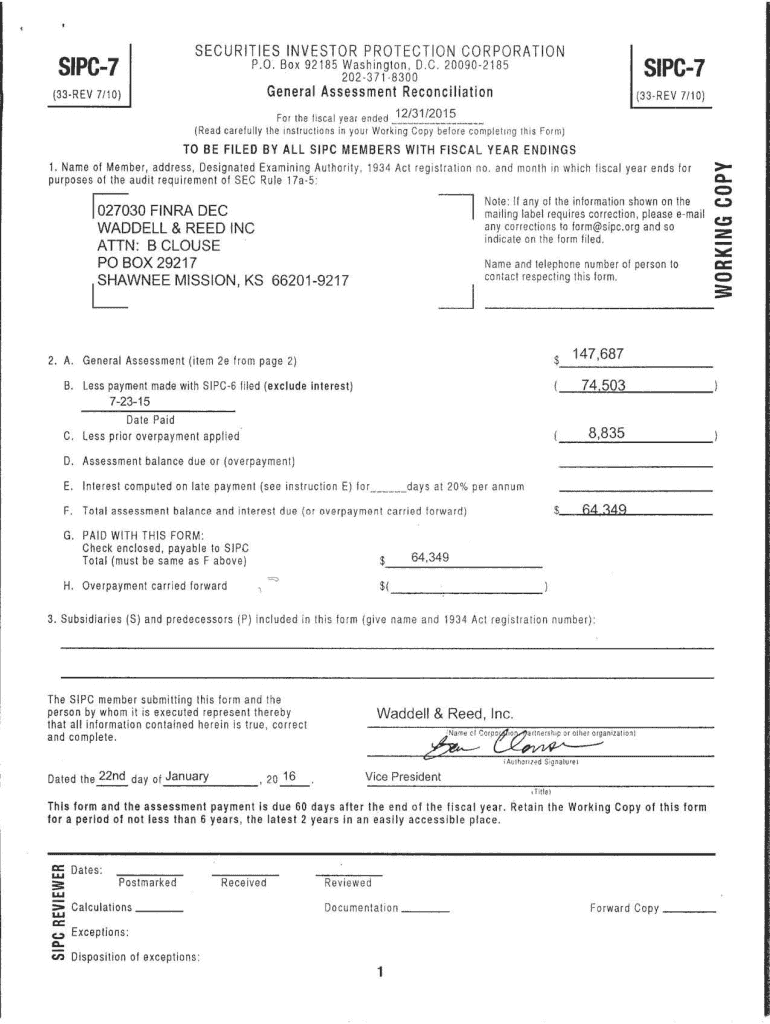 Fillable Online sec SIPC-7 SIPC-7 - SEC.gov - sec Fax Email Print ...