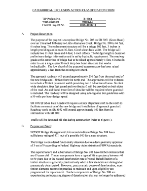 Fillable Online CATEGORICAL EXCLUSION ACTION CLASSIFICATION FORM TIP ...