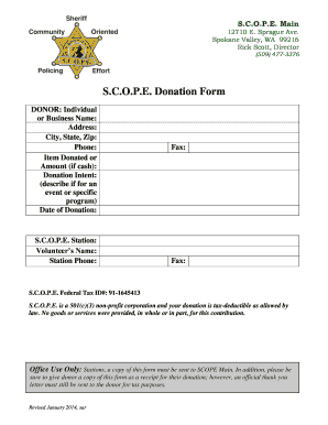 Fillable Online scopespokanewa SCOPE Donation Form - SCOPE Spokane ...