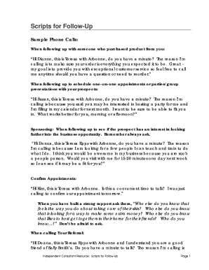 Fillable Online Scripts for Follow-Up Fax Email Print - pdfFiller