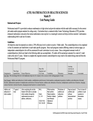 Fillable Online (CTE) MATHEMATICS IN HEALTH SCIENCES Fax Email Print ...