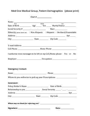 Fillable Online New Patient Forms - Med One Fax Email Print - pdfFiller