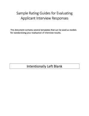 Fillable Online humanresources vermont Sample Rating Guides for ...