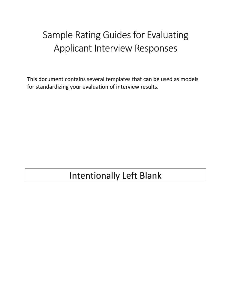 Fillable Online humanresources vermont Sample Rating Guides for ...