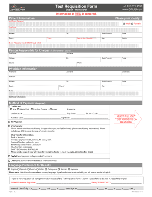 Fillable Online Test Requisition Form +1 913 671 9690 www Fax Email ...