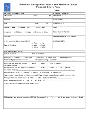 Fillable Online Personal Injury Form Fax Email Print - pdfFiller