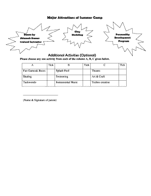 Fillable Online summer camp consent form Fax Email Print - pdfFiller