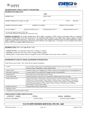 Fillable Online HPPI Membership Enrollment Form Fax Email Print - pdfFiller