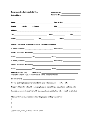 Fillable Online newhorizonsnorth Comprehensive Community Services ...