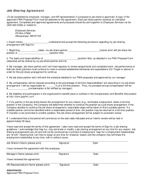 Fillable Online Job Sharing AgreementClick Here to download a Microsoft ...