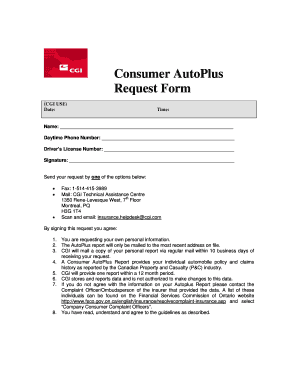 Fillable Online Consumer AutoPlus Request Form - Unison Insurance and ...