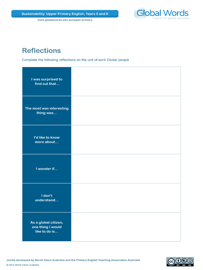 Fillable Online globalwords edu Reflections - Global Words Fax Email ...