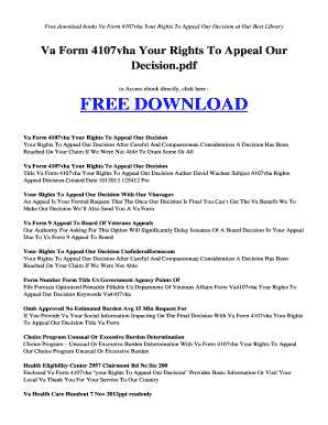 Fillable Online jerukbali esy BVab Form 4107vha Your Rights To bAppealb ...