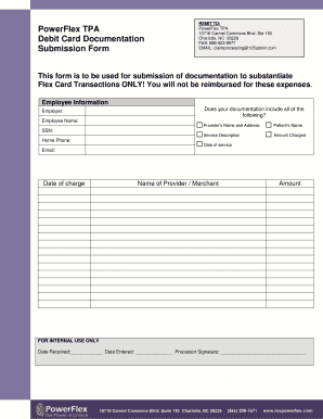Fillable Online PowerFlex TPA Debit Card Documentation Submission Form ...