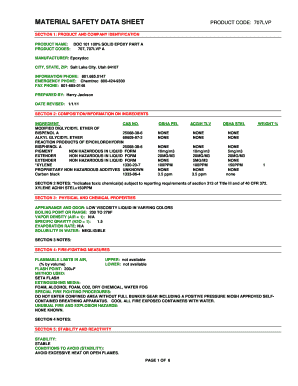 Fillable Online MATERIAL SAFETY DATA SHEET PAGE 1 OF X - Contec Supply ...