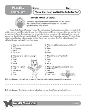 Fillable Online Practice Exercises Raise Your Hand and Wait to Be ...