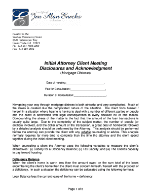 Fillable Online Initial Attorney Client Meeting Disclosures and ...