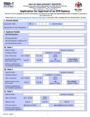 Fillable Online gov Application for Approval of an EFB System - Isle of ...