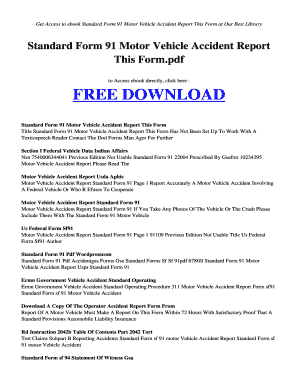 Fillable Online omahtetirah esy Standard bform 91b motor vehicle ...