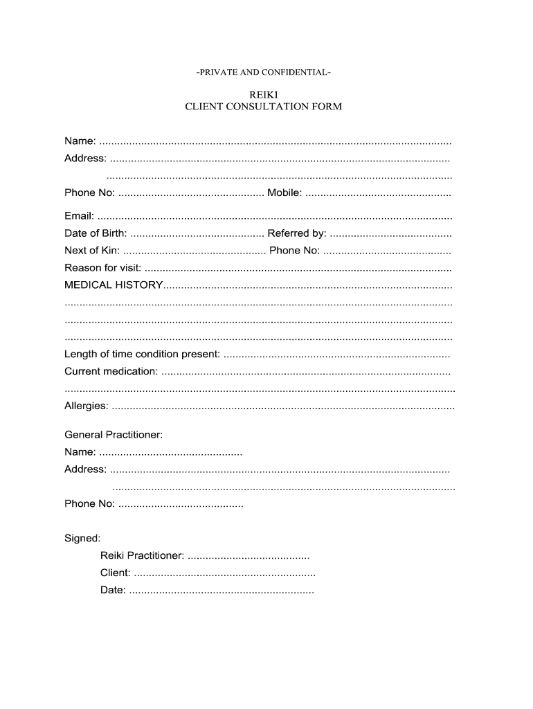 Printable Reiki Client Intake Form Printable Form Templates And Letter